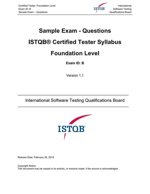 ISTQB Agile Technical Tester Answers for Sample Question Paper | PDF