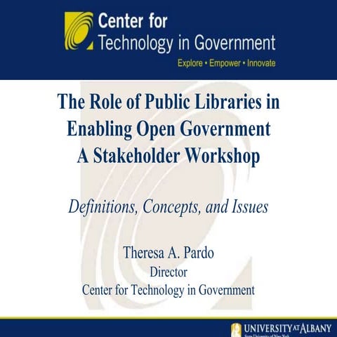 The Role of Public Libraries in Enabling Open Government: Definitions ...