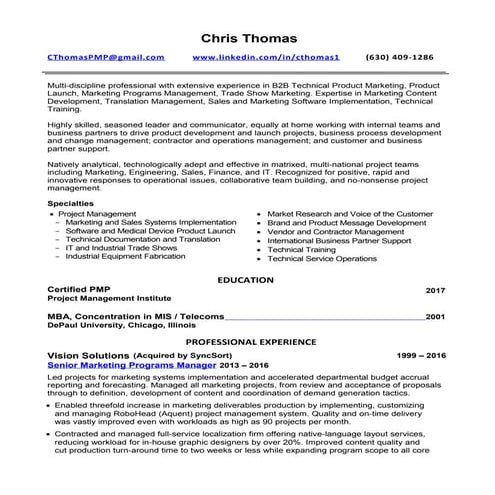 Chris Thomas resume_180109 | PDF