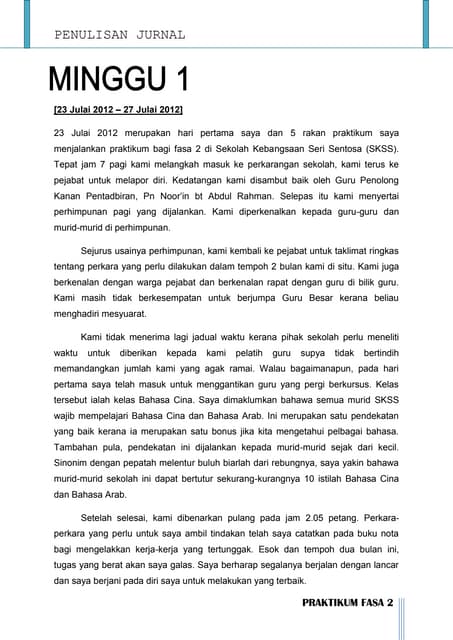 Contoh Refleksi Assignment IPG | DOCX