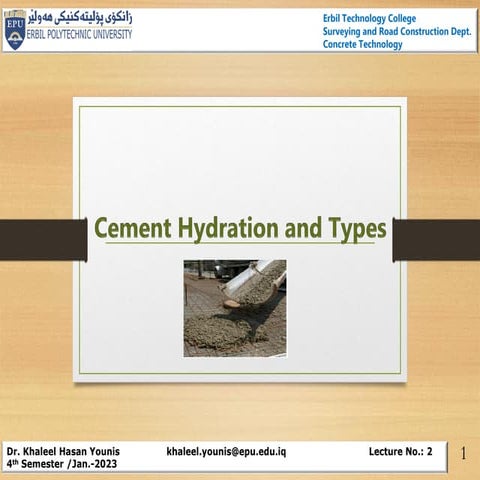 Cement Hydration and Types | PDF