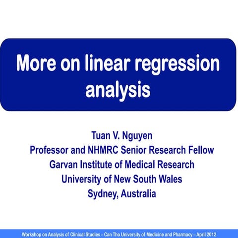 Ct lecture 13. more on linear regression analysis | PPT
