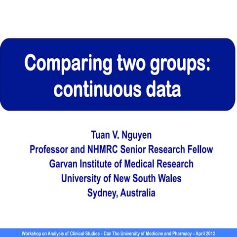 Ct lecture 7. comparing two groups cont data | PPT