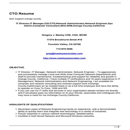 CTO Resume | PDF