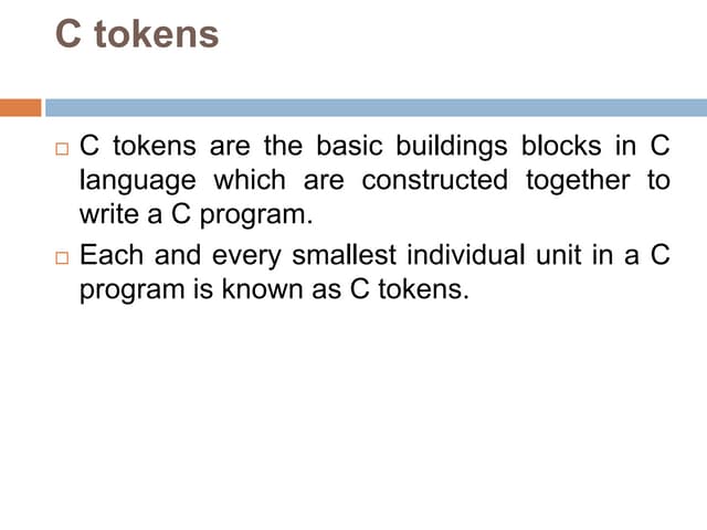 C tokens | PPTX