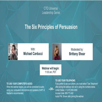 CTO Universe Leadership Series: The Six Principles of Persuasion | PPTX