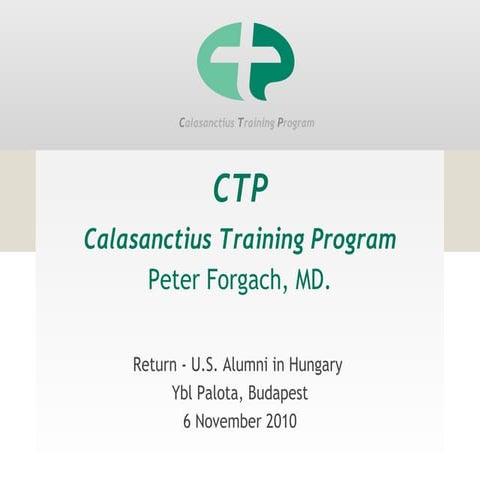 Calasanctius Training Program - Introduction | PPT