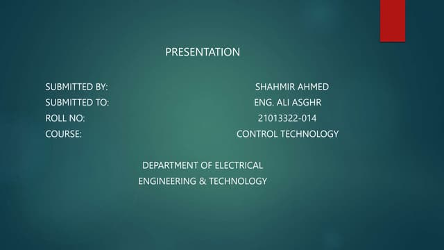 CONTROL SYSTEM TRANSFER FUNCTION PPT.pptx | Physics | Science