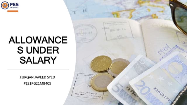 ALLOWANCES UNDER SALARY | PPTX ALLOWANCES UNDER SALARY | PPTX