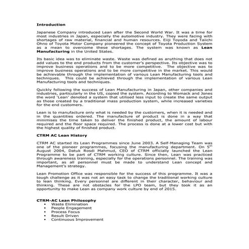 Ctrm lean | PDF | Manufacturing Industry | Industries