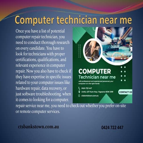 Computer repair technician | PPTX