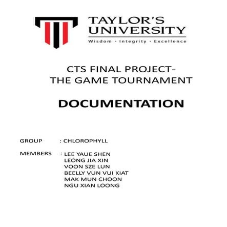 Cts documentation-Game Tournament | PPT