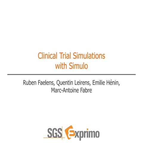 Clinical Trial Simulation training with simulo 20161124 | PDF
