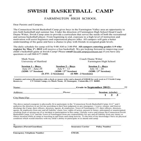 Connecticut Swish Basketball Camp 2012 | DOC