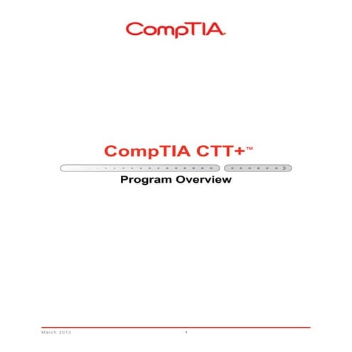CompTIA CTT+ Overview | PDF