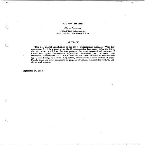 C++ tutorial by bjarne stroustrup | PDF | Programming Languages | Computing