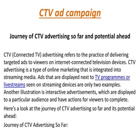 CTV advertising campaign | DOCX