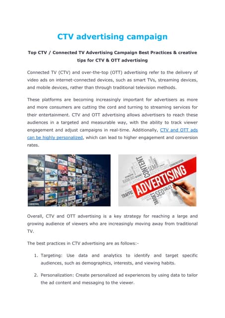 Connected TV advertising | PPTX