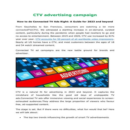CTV advertising campaign | DOCX