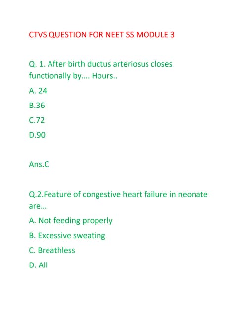 Ctvs question for neet ss module 3 (1) | PDF Ctvs question for neet ss module 3 (1) | PDF