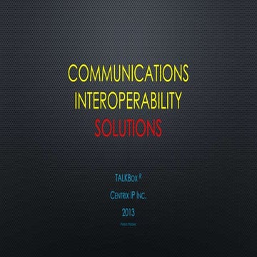 Communications Interoperability - Centrix IP Talkbox - English Language ...