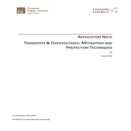 Transient Overvoltages And Currents Mitigation And Protection
