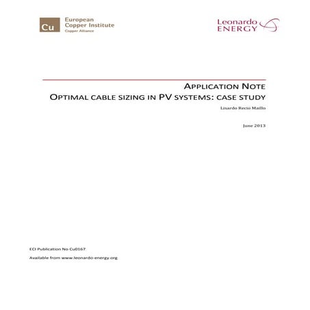 Optimal Cable Sizing in PV Systems: Case Study | PDF