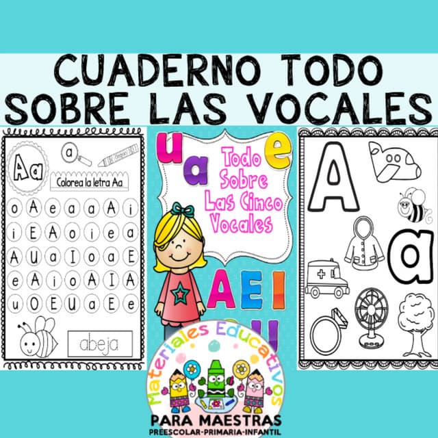 Cuaderno Aprendo Todo Sobre las Vocales por Materiales Educativos ...