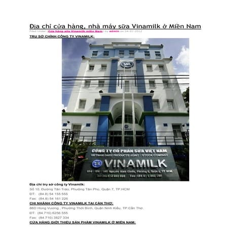 Cua hang sua vinamilk | PDF