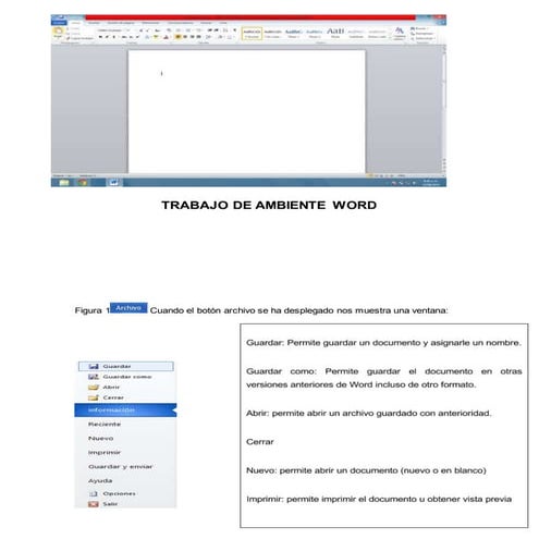 Guia para identificar los botones de microsoft word. | DOCX