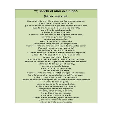Cuando el niño era niño | PDF