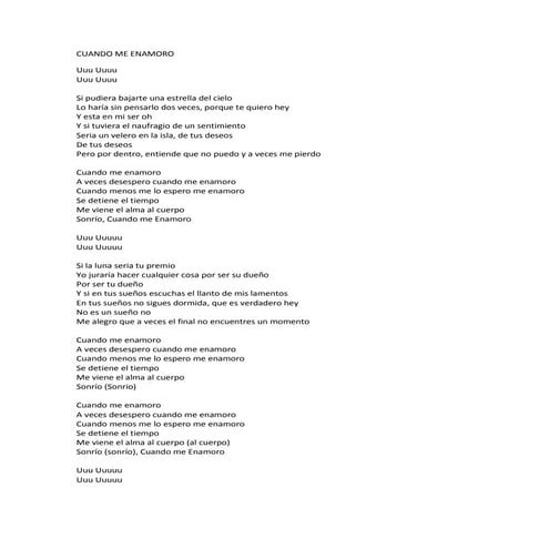 Cuando me enamoro | DOCX