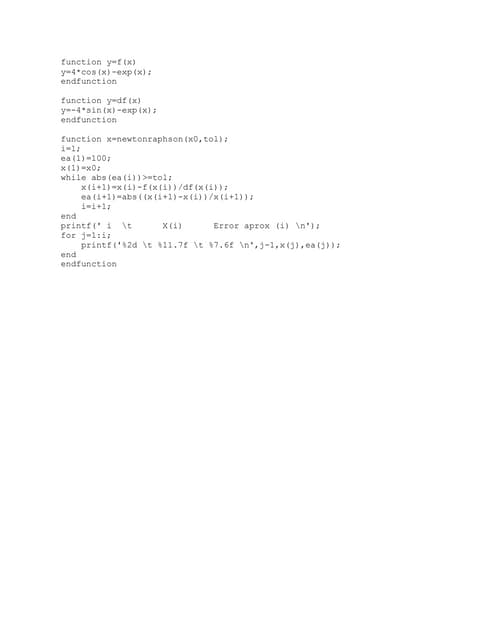 Matlab Code For Secant Method 