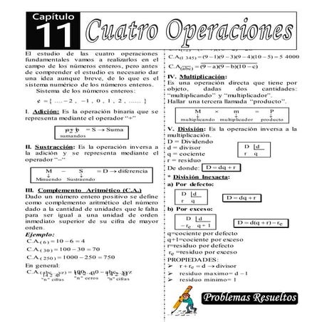 Cuatro operaciones | DOCX