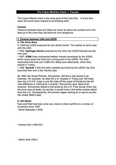 Cuban missile crisis source analysis | PDF