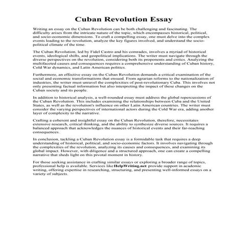 Cuban Revolution Essay | PDF | Family and Relationships