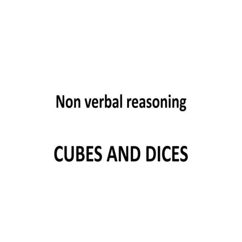 Cubes and dices topic for aptitude | PDF