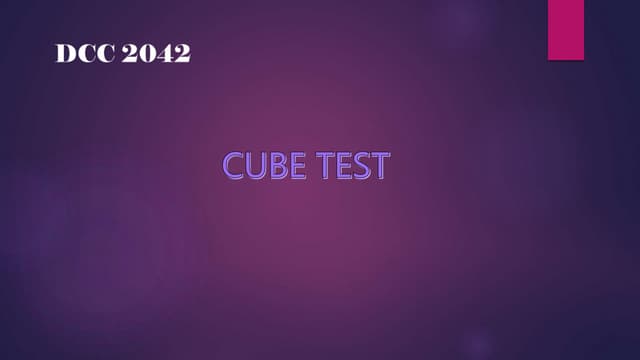 Cube test report | PDF
