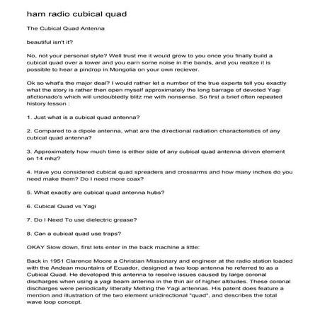 ham radio cubical quad | PDF
