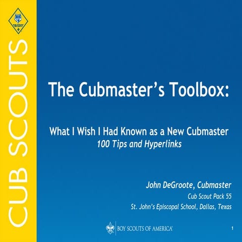 Cubmaster's Toolbox | PPT