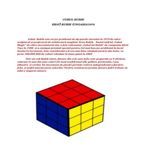 Cubul rubik | DOCX