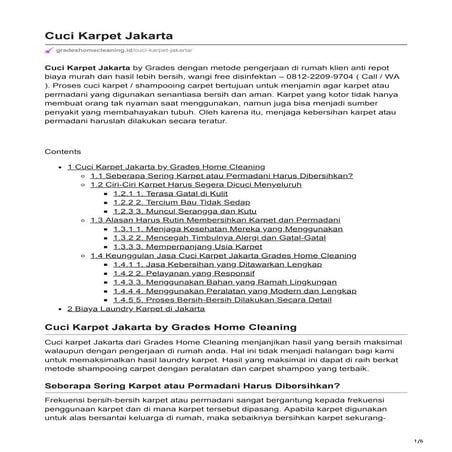 Cuci karpet jakarta | PDF