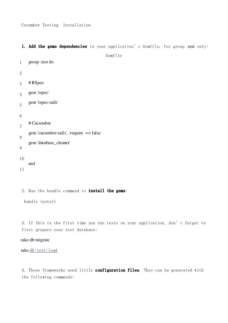 Cucumber Testing