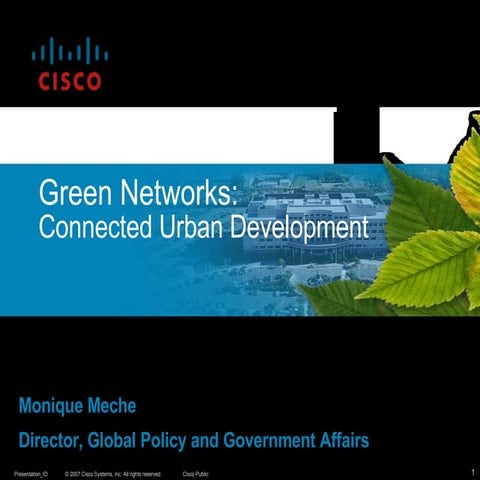 Green Networks: Connected Urban Development | PPT