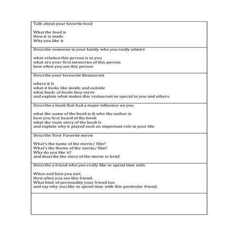 Cue card print | DOCX