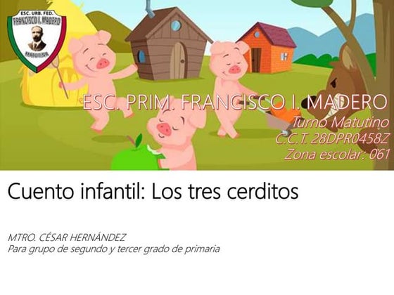 Three Little Pigs Education Presentation in Green Blue Animated Style ...