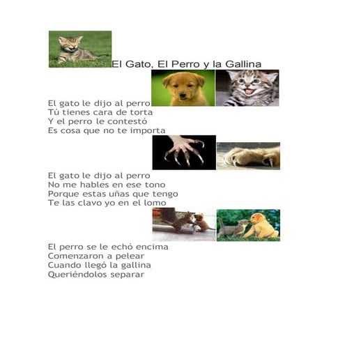 Cuento del perro el gato y la gallina | DOCX