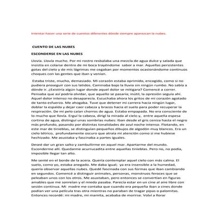 ESCONDERSE EN LAS NUBES. CUENTO | DOC