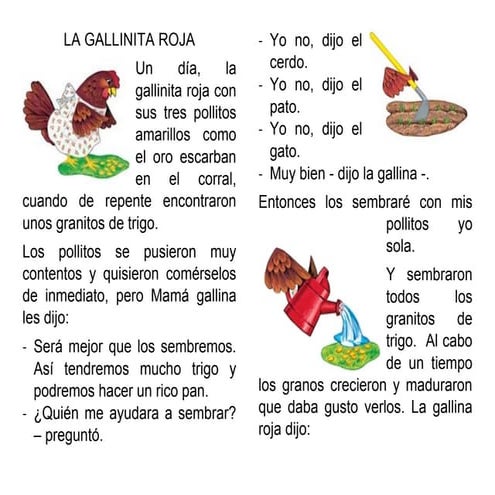 Los Personajes De La Gallinita Roja Gallina Pintadita | Wiki Gallina