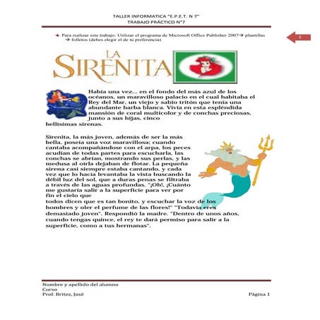 Cuento la sirenita | PDF